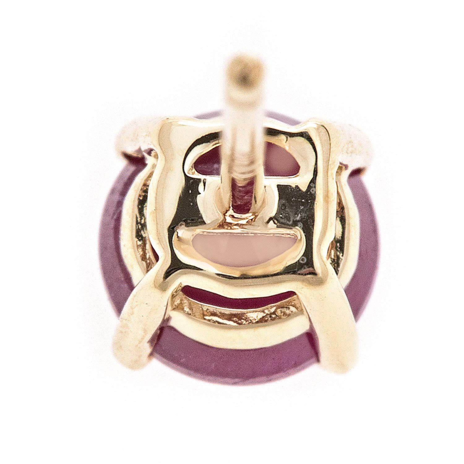 Gin & Grace 10K Yellow Gold Mozambique Genuine Ruby Earrings for women | Ethically, authentically & organically sourced (Round) shaped Ruby hand-crafted jewelry for her | Ruby Earrings for women