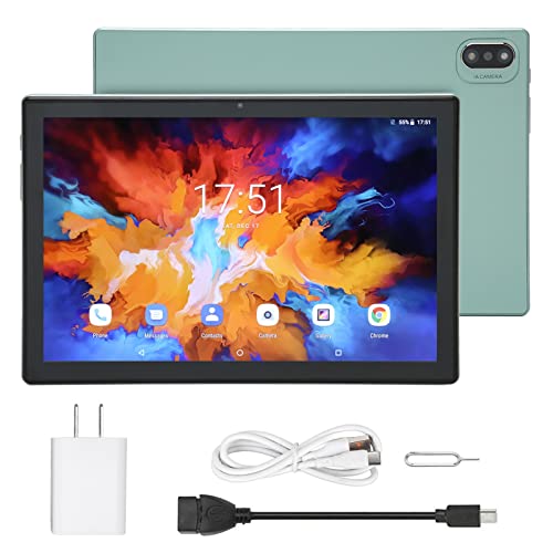 HEEPDD Office Tablet, HD Tablet Octacore CPU US Plug 100β240V 4G LTE 5G WiFi for Travel (Green)