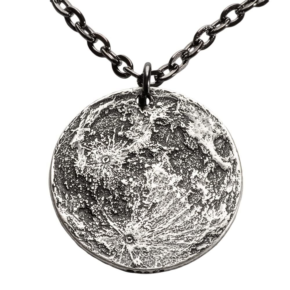 Full Moon Silver Necklace - Small | Celestial Lunar Reminder Token Pendant | Handmade by Shire Post Mint