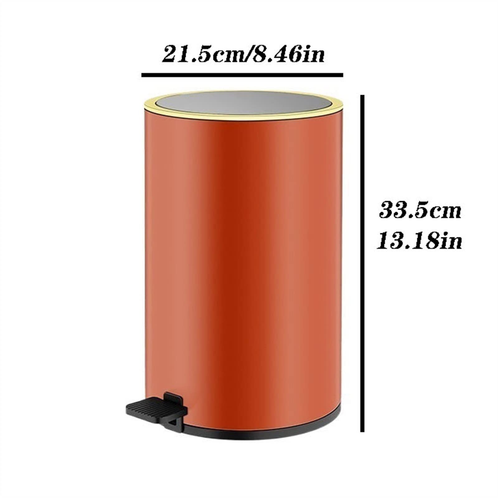 Garbage Recycling Bin Stainless Steel Trash Can with Lid Simple Household Foot-Operated Garbage Storage Bucket Kitchen Garbage Basket, 8L Kitchen Trash Can (Black)