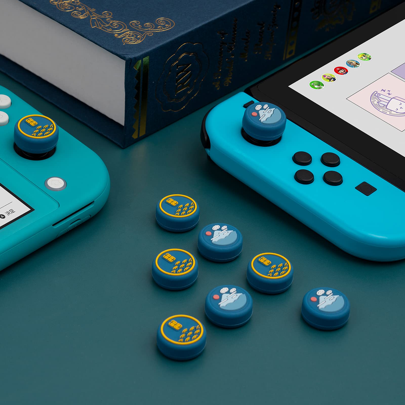 GeekShare Cute Thumb Grip Caps Compatible with Nintendo Switch / OLED Switch Lite ,Soft Silicone Joystick Cover,4PCS