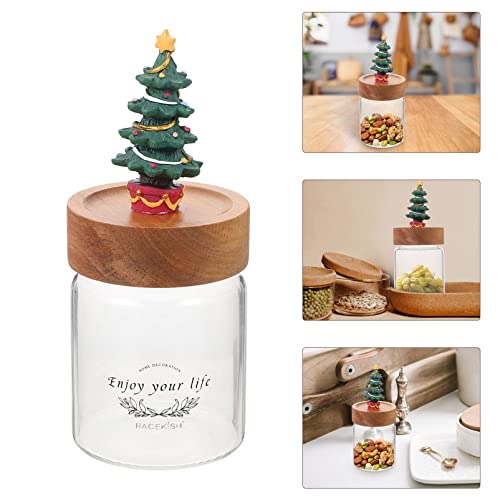 Garneck 2 Pcs Glass Storage Jar Food Storage Jars Candy Jars with Lids Containers for Food Clear Jars Cereal Container Bling Decor Sealed Container Fruit Container Snack Bowl Bulk Resin
