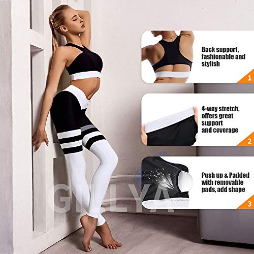 GILLYA Workout Sets for Women 2 Piece Matching Workout Sets Yoga Outfit Gym Sets 2 Piece Yoga Leggings Set