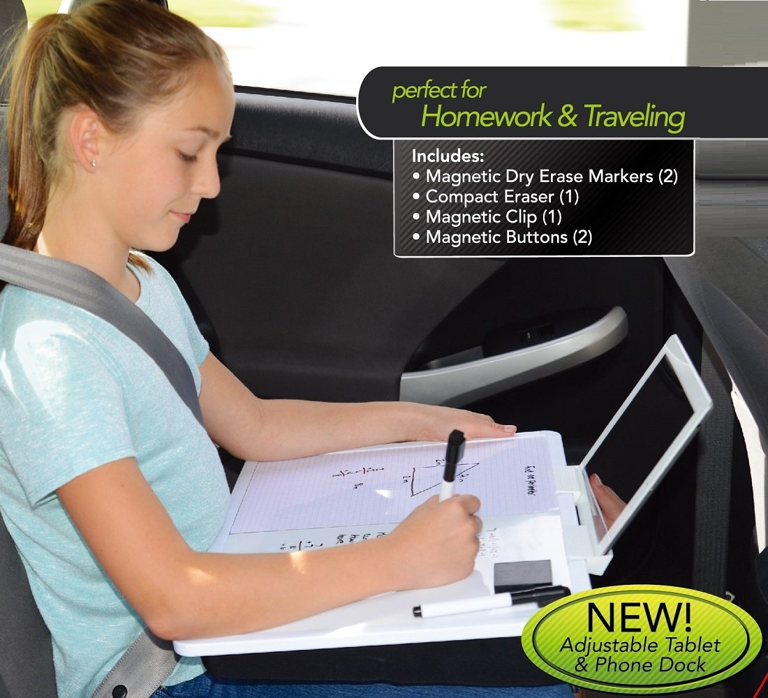 Fun Express EZDesk Magnetic Dry Erase Lap Desk with Graph Ruling, Tablet Dock and Accessories