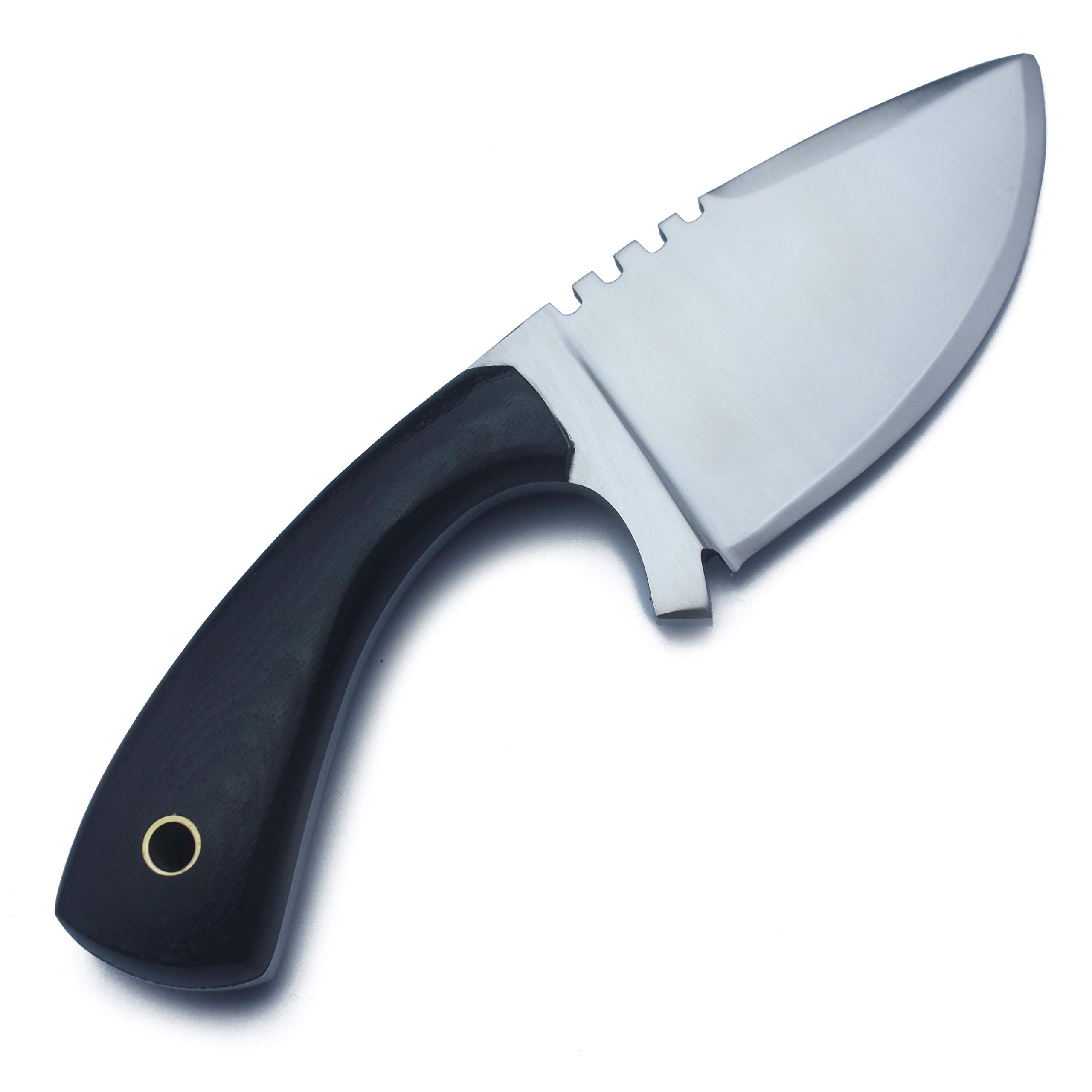 GCS Handmade Skinning and Tactical Knife with Full Tang Black Micarta Handle, Leather Sheath, Right Hand Cross Draw & Right Hand Vertical Carry- GCS 270