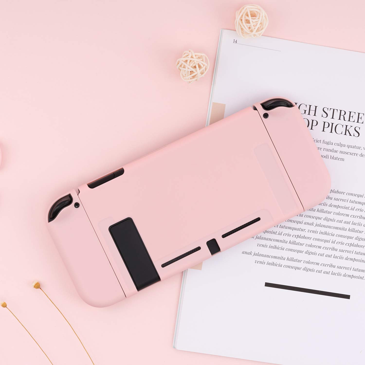 GeekShare Protective Case Slim Cover Case for Switch and Joy Con - Shock-Absorption and Anti-Scratch (Sakura Pink)