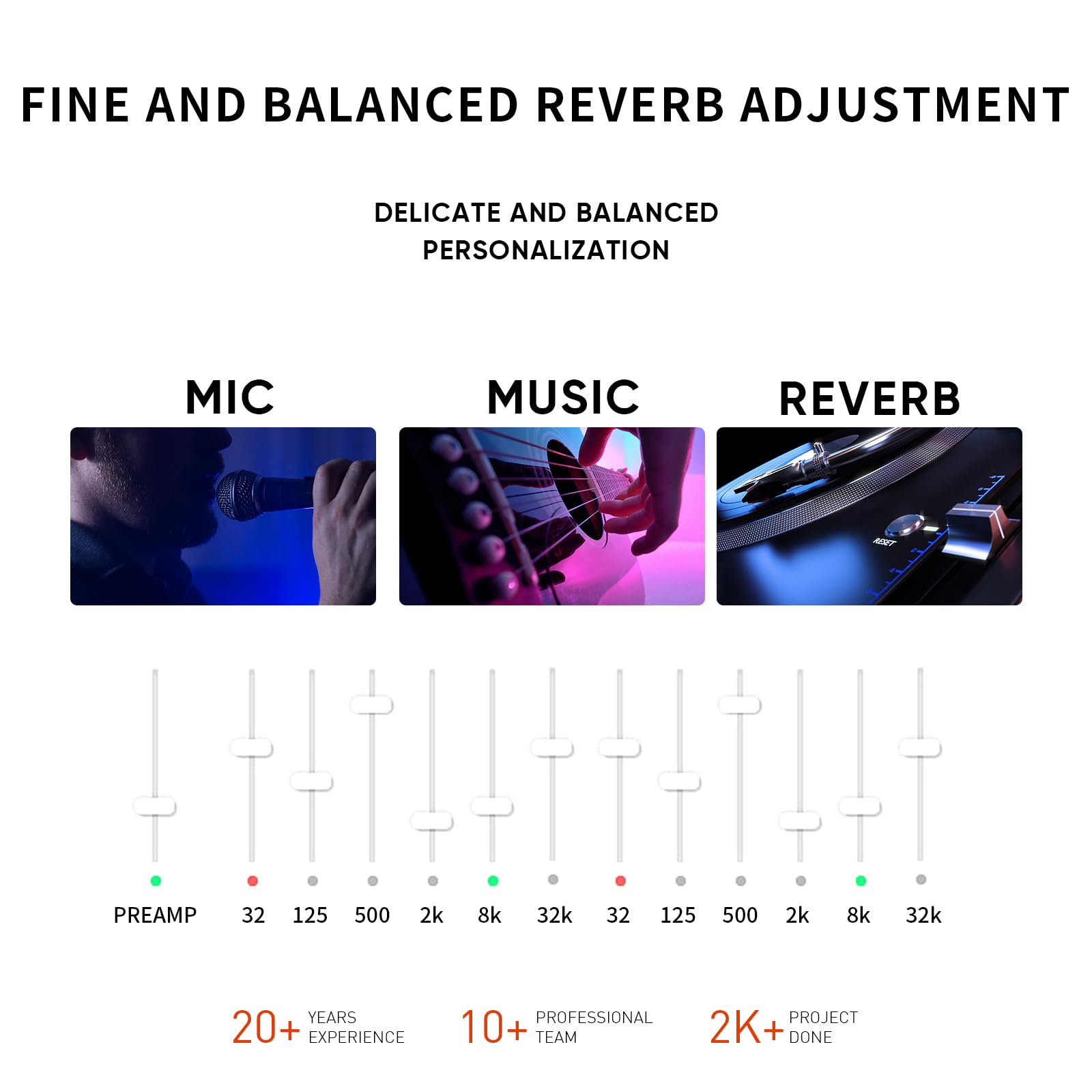 FULODE K-7 Professional KTV Pre-Effector Household ReverberatorKaraoke Anti-Howlino Audio Processr Al ioital Eulrzation Function Mixer Bluetooth optical,USB PC Connection Control,remote contro