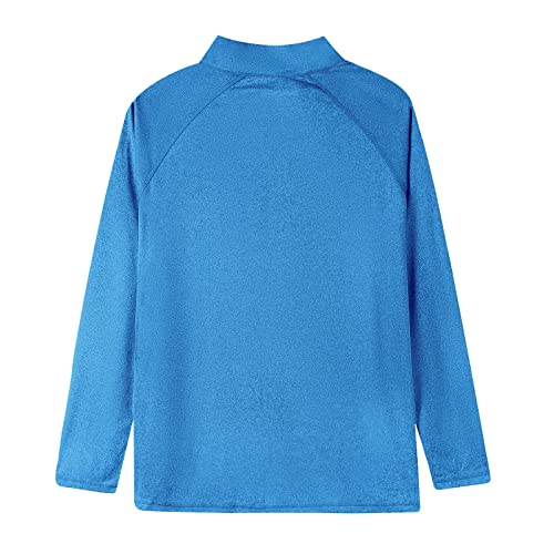 HDLMDFNN Men’s Outactive Shirt Long Sleeve Quick-Dry Breathable UPF 50+ Sun Protection Tees Sky Blue