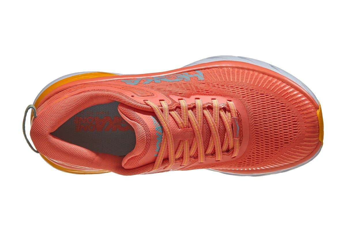 HOKA ONE Women's Bondi 7 Running Shoe, Camellia/Coastal Shade, 9.5