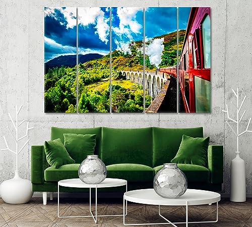 Glenfinnan Railway Viaduct in Scotland Canvas Print 1 Panel / 36x24 inches