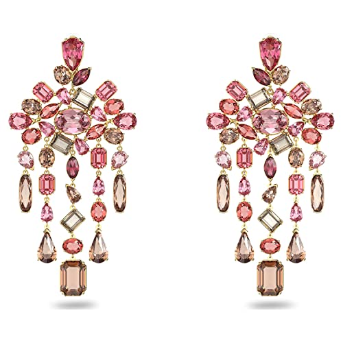 Gema clip earrings Chandelier, Multicolored, Gold-tone plated