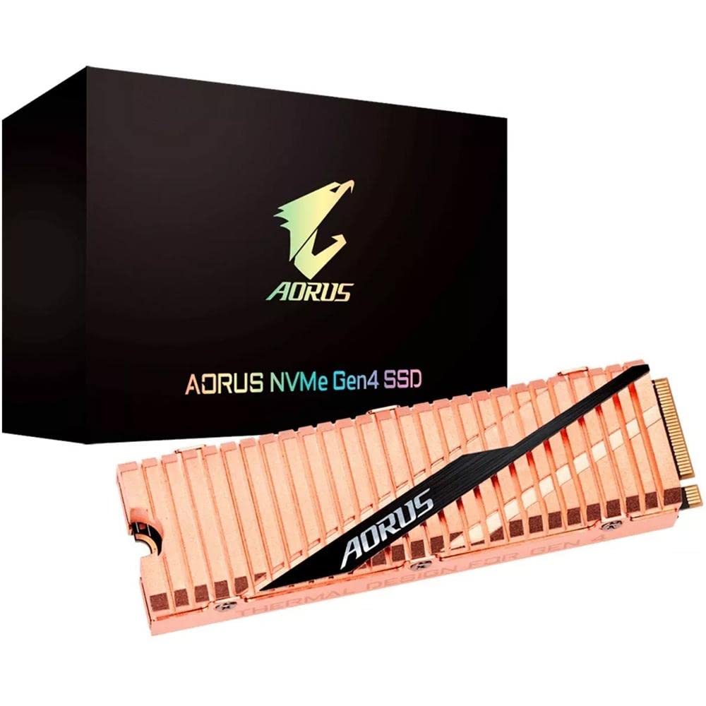 GIGABYTE AORUS NVMe Gen4 M.2 2TB PCI-Express 4.0 Interface High Performance Gaming, Full Body Copper Heat Spreader, Toshiba 3D NAND, DDR Cache Buffer, SSD GP-ASM2NE6200TTTD