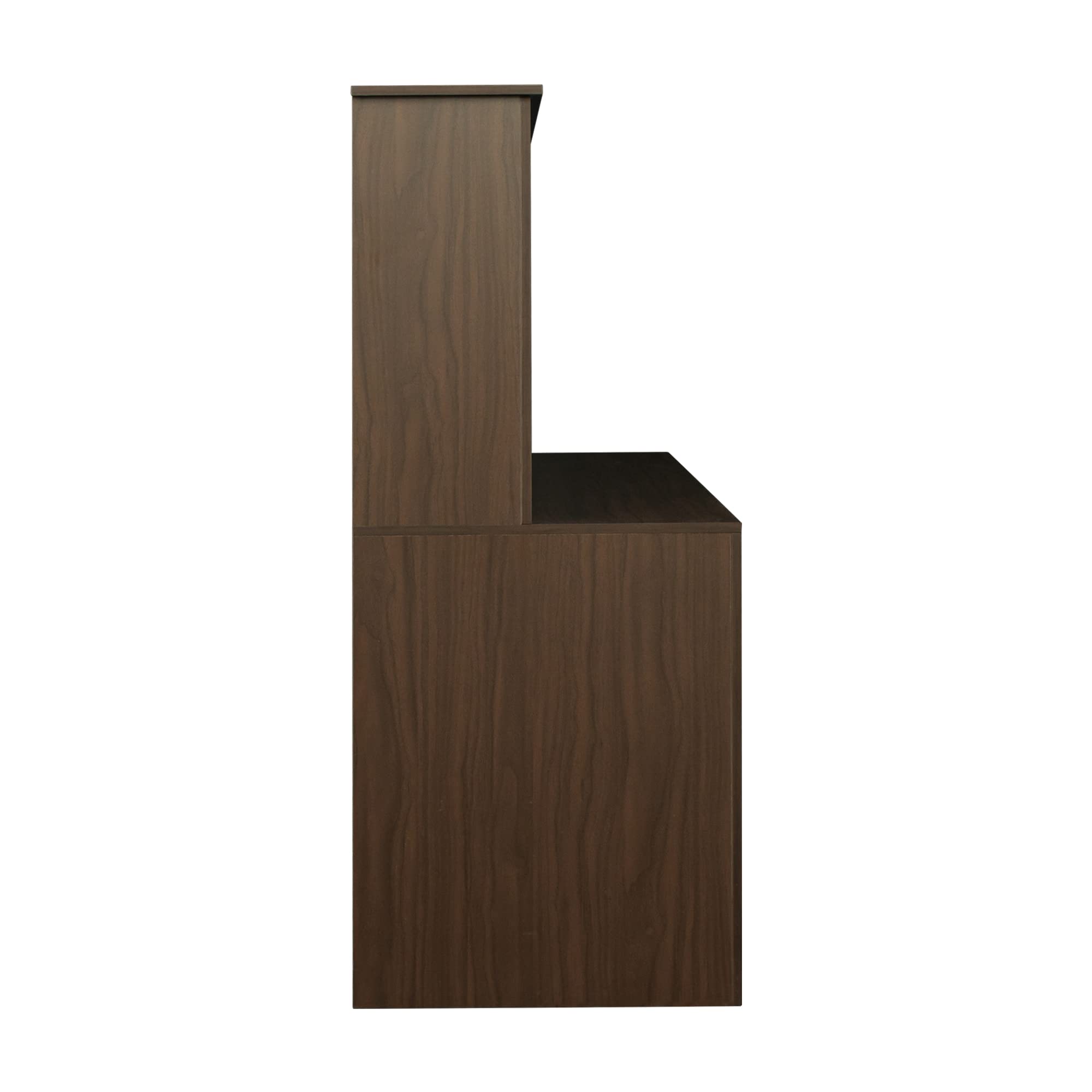 GINGVAT Hutch Style Home Computer Desk with Shelves and 3 Large Drawers,Slid Keyboard Tray,for Study, Bedroom, Living Room and Office, Walnut