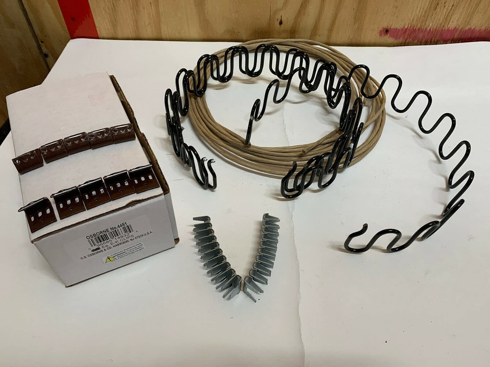 Galaxy Supply Inc. Zig Zag- Springs 9 Gauge 29" x 4 pcs,Plus Special Package 10 pcs 7 Holes Clip +20 pcs Stay Wire Clips + 10 feet of Springing Wire for All Upholstery Use