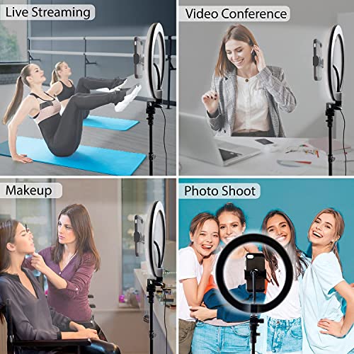 Fugetek 12" Selfie Ring Light Tripod Kit, Phone Holder, Bluetooth Remote, Aluminum Stand Extends to 51", USB Powered, Compatible with iPhone & Android, 3 Color Modes, Video, Photos, Makeup, TikTok
