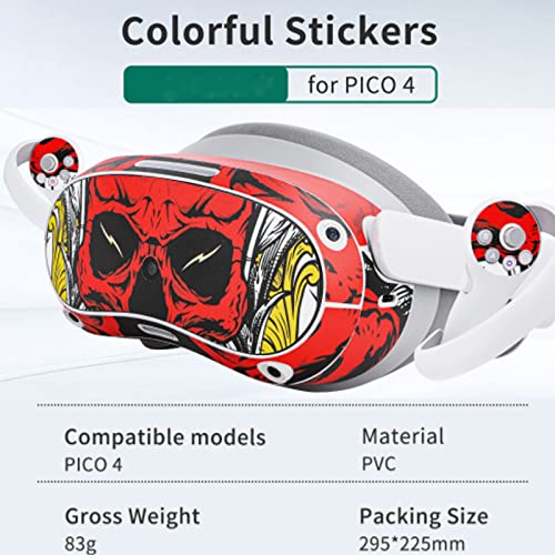 Honlyn VR Stickers Compatible with PICO 4 VR Headset, Skin Wrap Decal Cartoon Sticker Accessories (Street Trend)