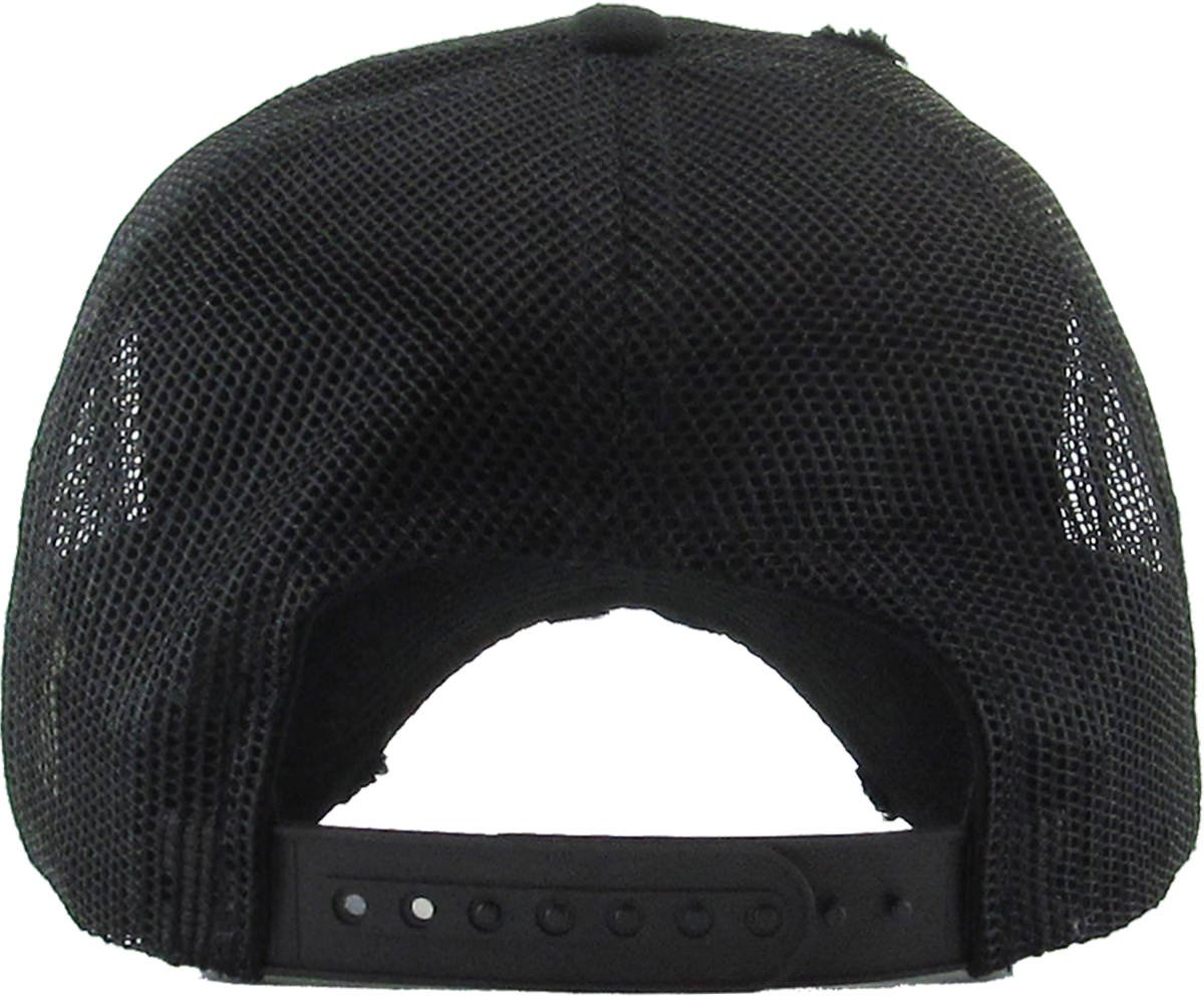 Funky Junque Distressed Trucker Dad Hat - Black