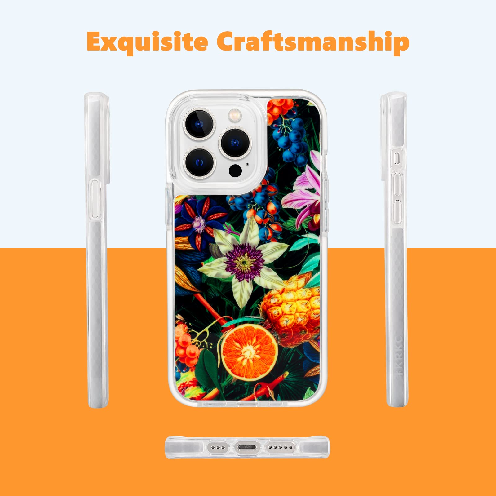 KRKC Compatible with iPhone 13 Pro Max Case, Clear Phone Case Cover with TPU Bumper Full Protecttion and Silm PC Hard Back, Aesthetics Designed for iPhone 13 Pro Max 6.7", (Street Graffiti)