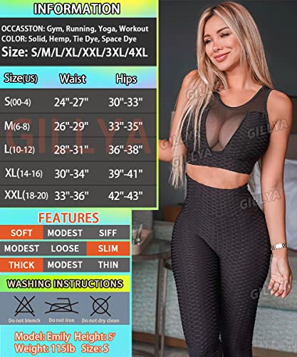 GILLYA Booty Yoga Pants Tiktok Butt Leggings Anit Cellulite Texutred Booty Lifting Leggings Scrunch Butt Yoga Pants