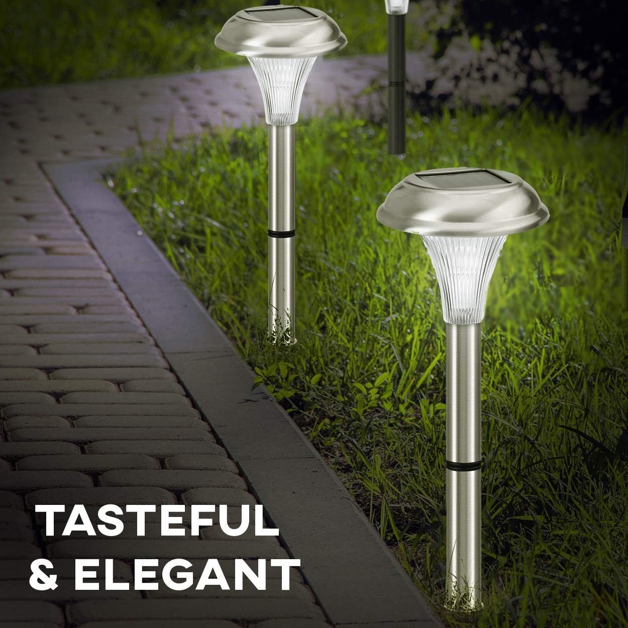 GardenBliss Best Solar Lights for Outdoor Pathway, 10 Brightest Light Set for Walkway, Patio, Path, Lawn, Garden, Yard Decor, Double Waterproof Seal, Large Led Landscape Outside Post Lighting Lamps