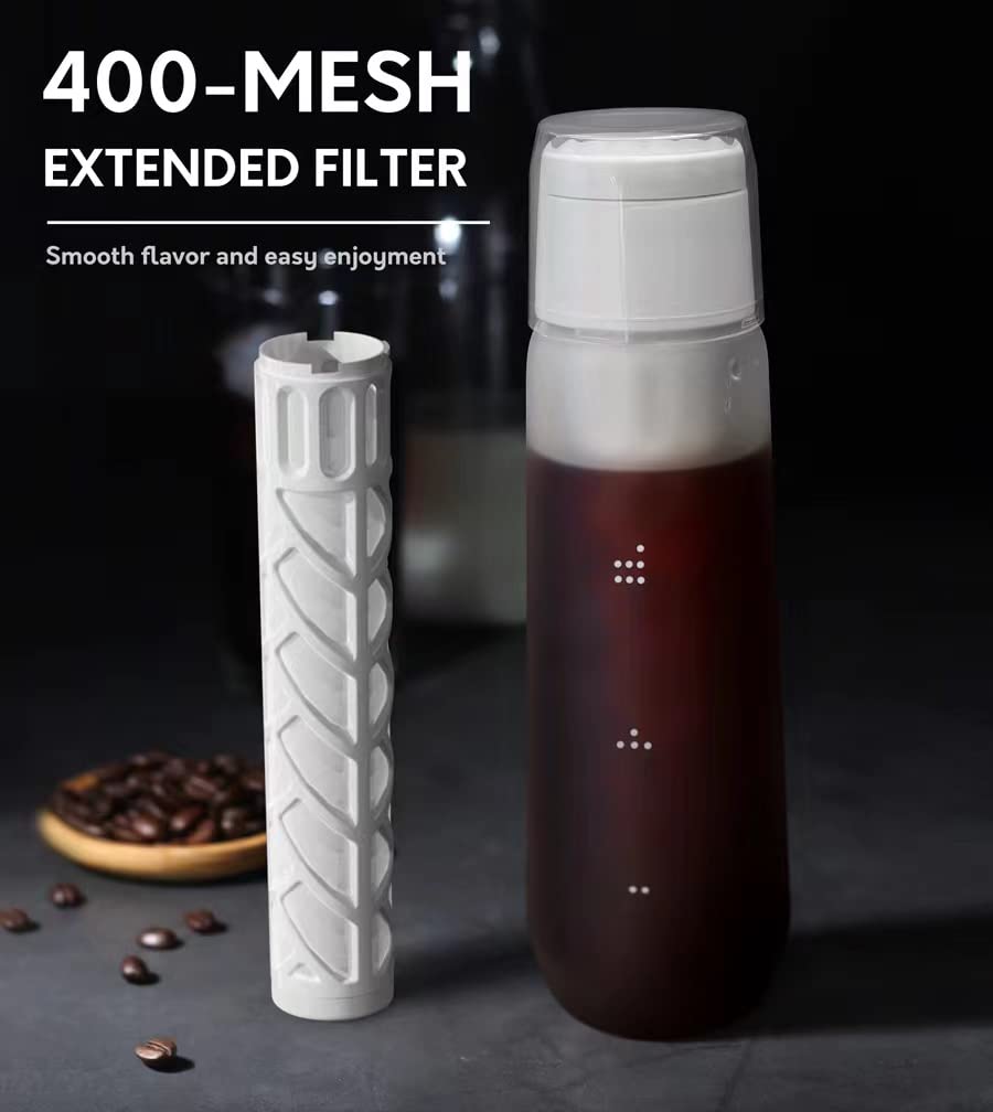Gonzone Portable Cold Brew Coffee Maker,Iced Coffee Maker,Household Glass Coffee Cold Brewing Pot,Summer Cold Extraction Filter Pot,750ML