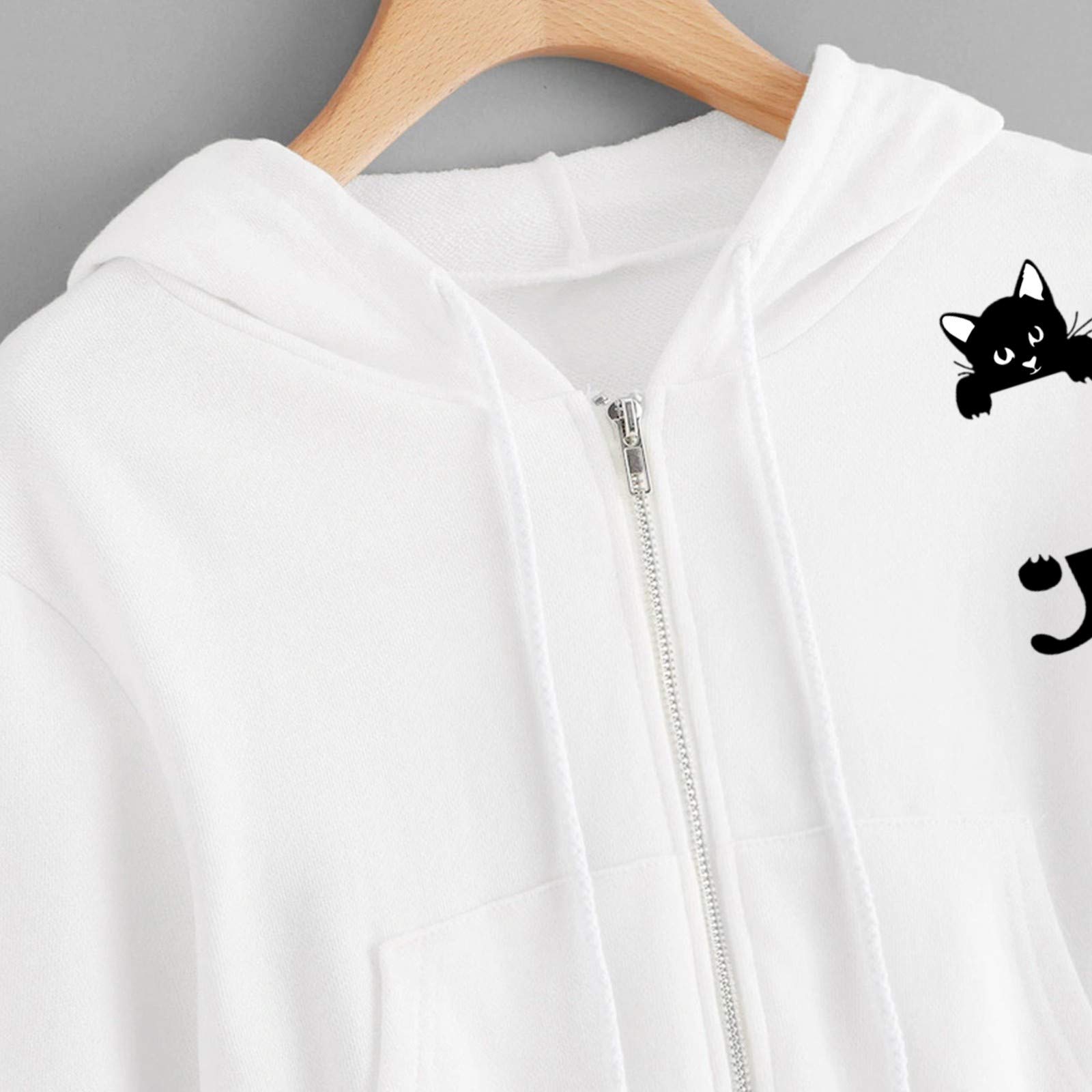 Hoodie Sweatshit for Teen Girl Fall Cat Ear Tops Shirts Stripe Color Block Pullover