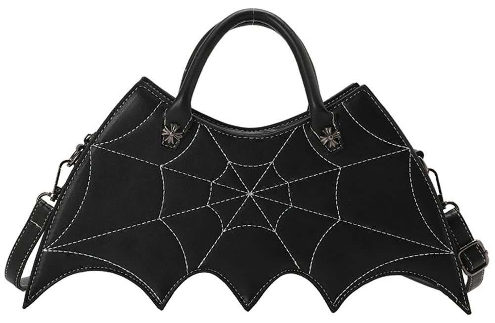 Halloween Bat Wing Shoulder bag Purse Novelty Spider Web Crossbody Bags Halloween Trick or Treat Purse