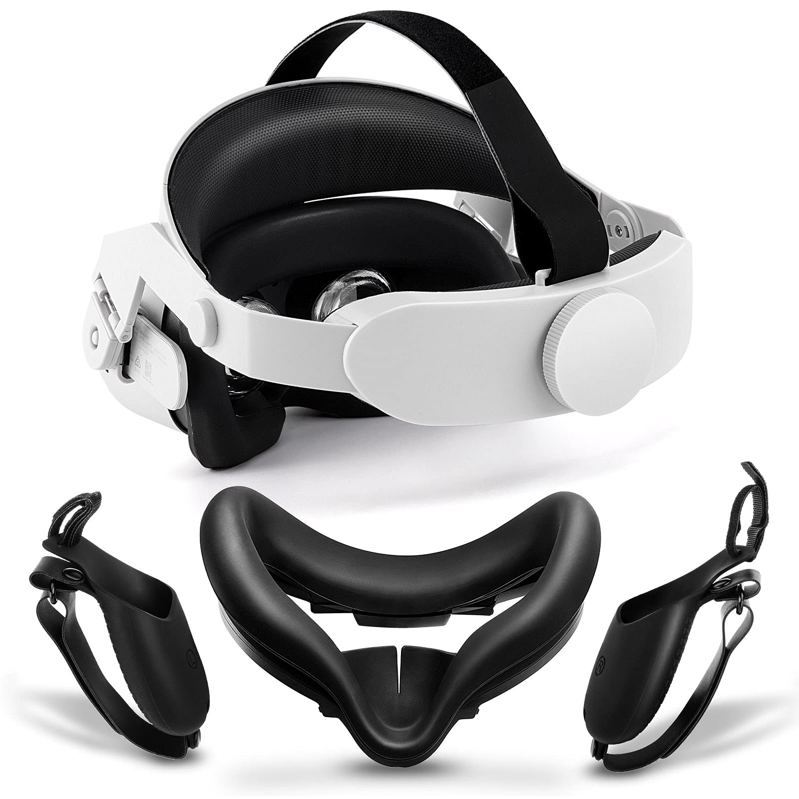 Halo Strap Silicone Face Cover and Silicone Grip Cover Replacement for Quest 2 Elite Strap Comfortable Touch for Oculus Quest 2 Head Strap VR Accessories