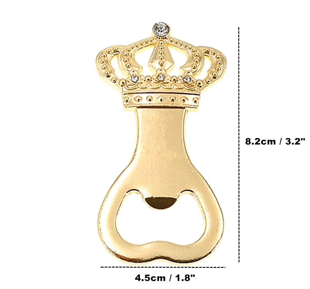 Kinteshun Bottle Opener with Gift Box Packing,Crown Shape Wedding Birthday Baby Shower Party Favor Bottle Opener Souvenir Gift(12pcs,Rose Gold Tone)