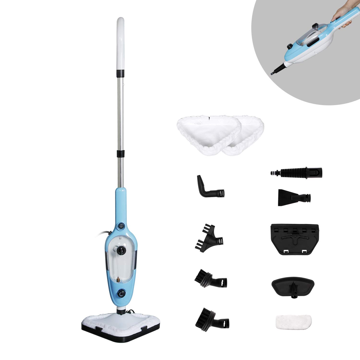 Friday discount Unknown Powerfresh Mop Cleaning for Hardwood Tile and Laminate Floor, 10-in-1 Handheld Garment Clothes, Blue