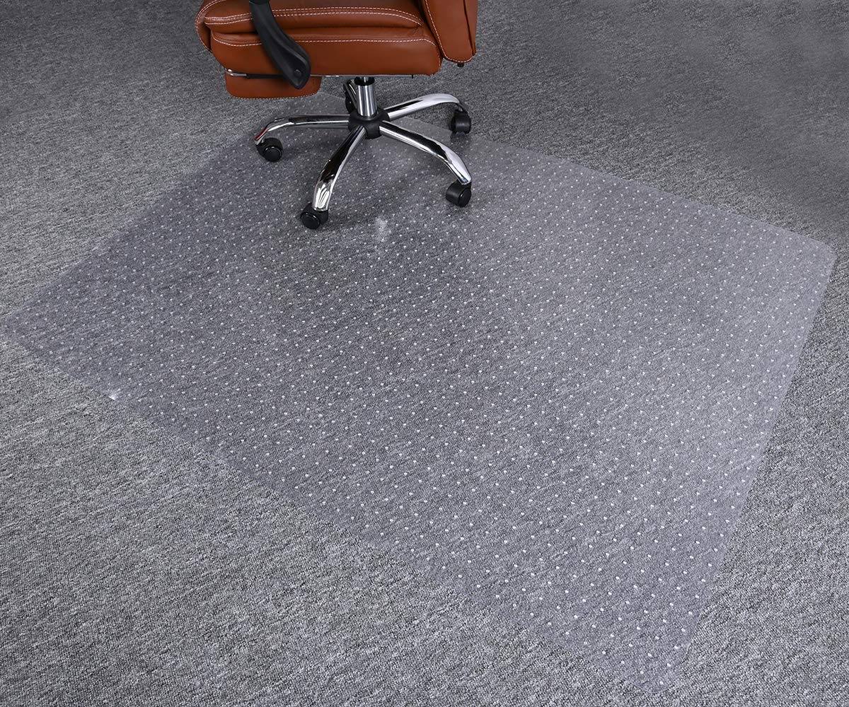 HOMEK Chair Mat for Carpeted Floors, 53β x 45β Transparent Office Chair Mat for Low Pile Carpet, Sturdy Floor Mat for Office Chairs