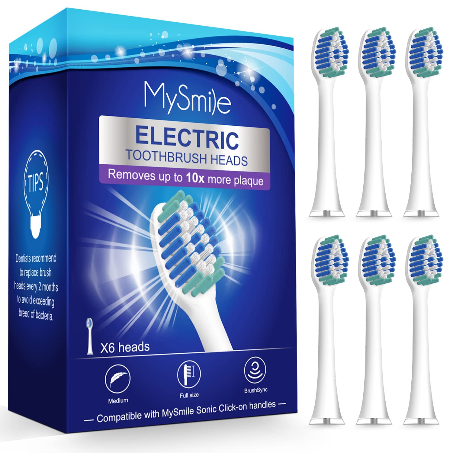 MySmile Electric Toothbrush for Adults, Rechargeable Sonic Electronic Toothbrush with 12 Brush Heads and Travel Case