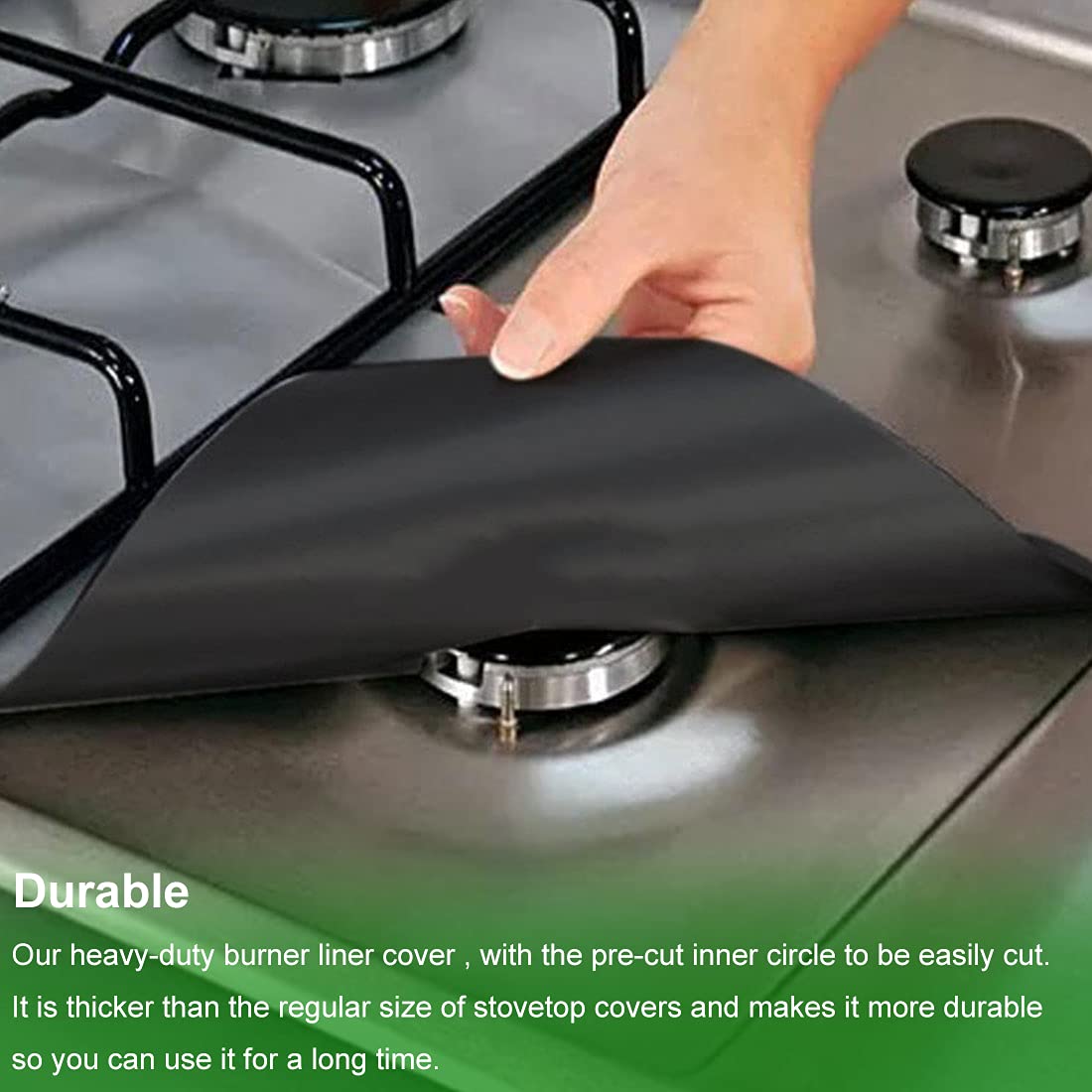 Gas Stove Burner Liners, 10 Pack Non-Stick Reusable Gas Range Protectors Stove Top Covers for Gas Burners Heat-resistant,Double Thickness, Dishwasher Safe 10.6βx10.6β