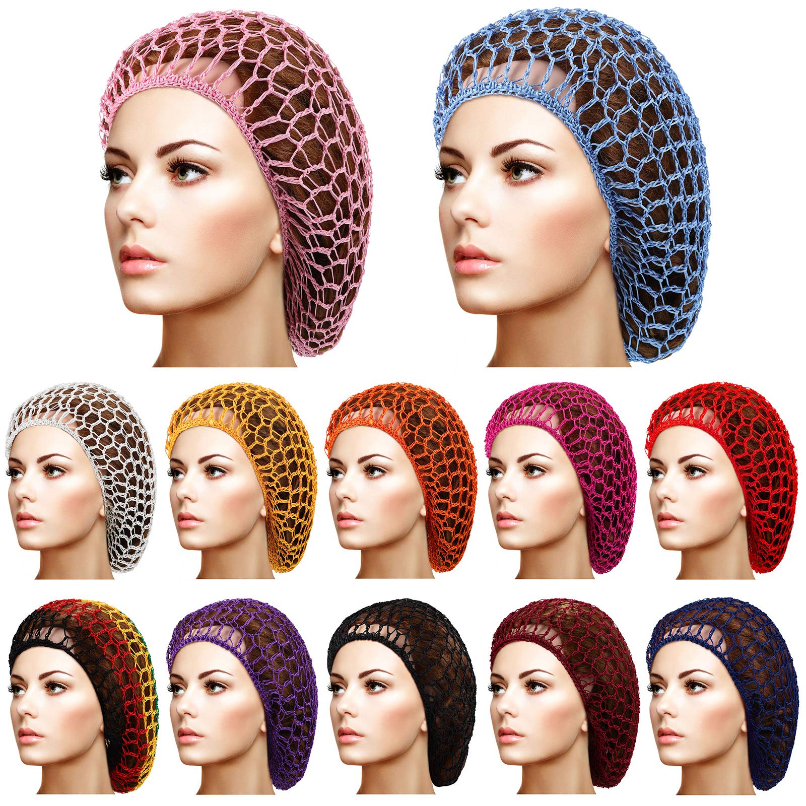 Giugu Mesh Rayon Head Bands - Hair Accessories for Women and Girls, Thick Short Long Hair Covers for Sleeping, Crochet Ornaments (Multicolor)