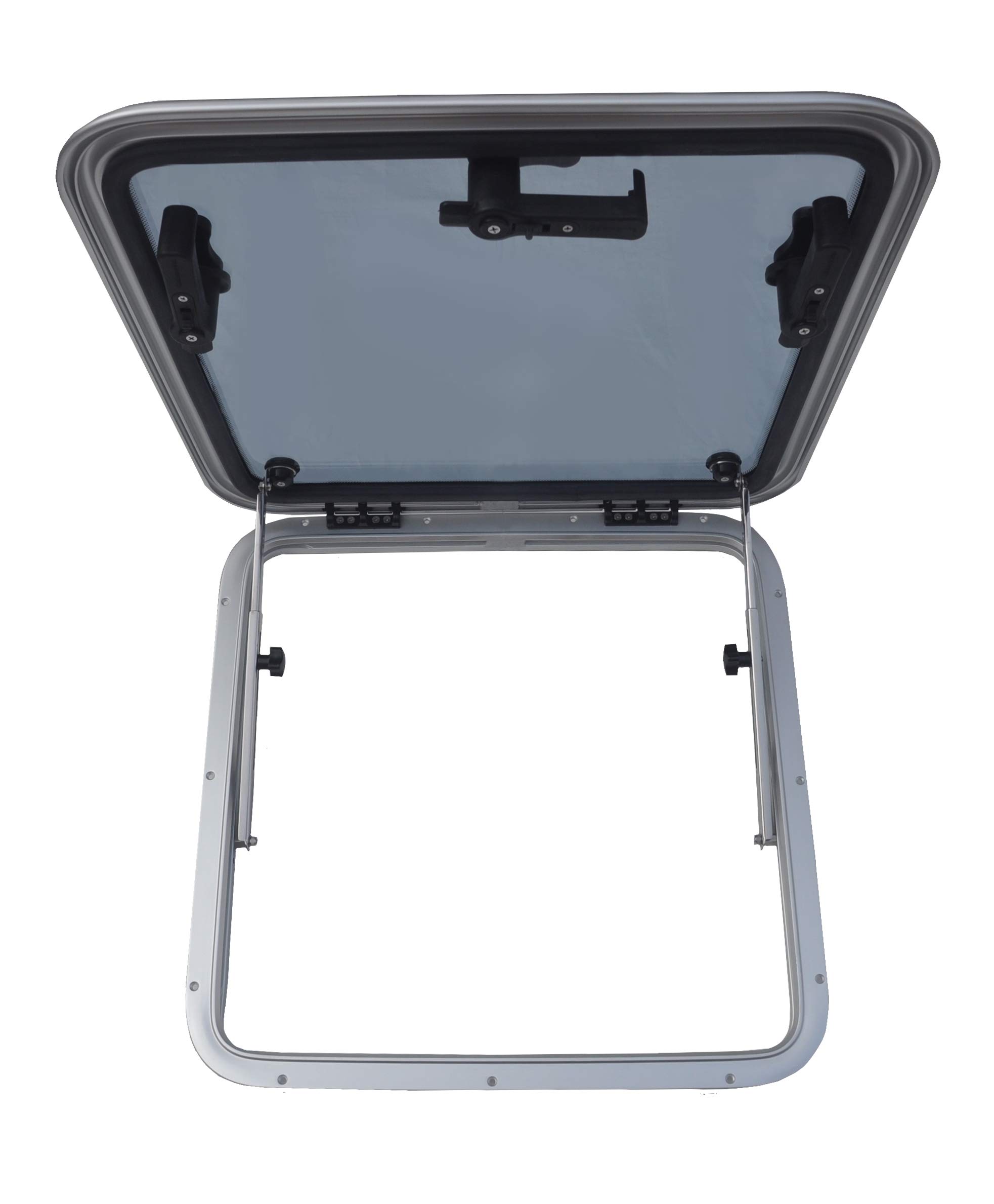 Galamarine 16.7"x16.7" Deck Hatch - Anodized Aluminum Square Hatch/Marine Porthole with Tempered Glass for Boat/Yacht/RV