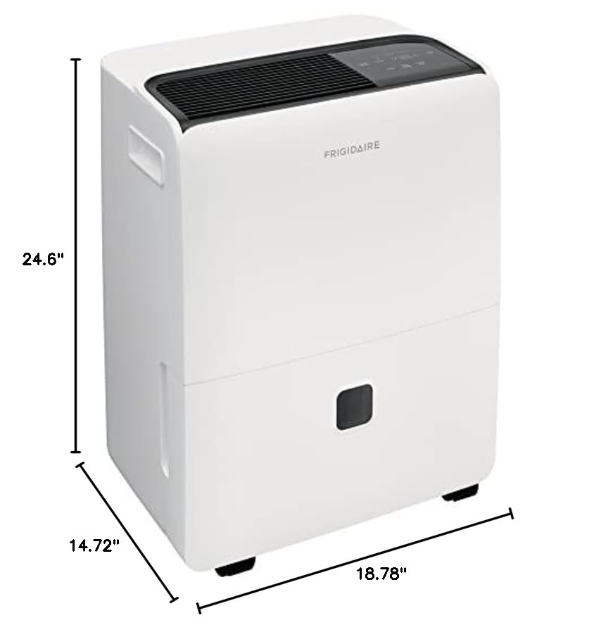 Frigidaire FFAD6022W1 Dehumidifier, High Humidity 60 Pint Capacity Dehumidifier with a Easy-to-Clean Washable Filter and Custom Humidity Control for maximized comfort, in White