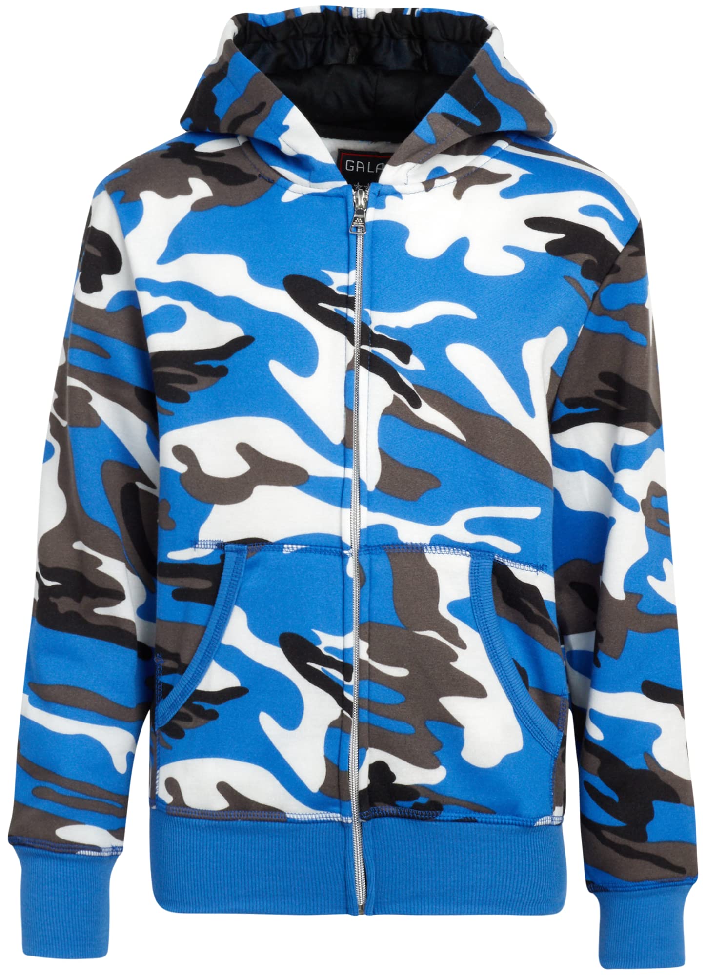 Galaxy by Harvic Boys' Sweatsuit Set - 2 Piece Camo Fleece Hoodie and Sweatpants (S-XL), Size M, Royal