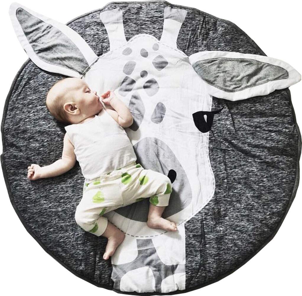 GABWE Round Giraffe Rug Carpet Cotton for Kids Floor Play mats Kids Room Decoration 35.4 inches