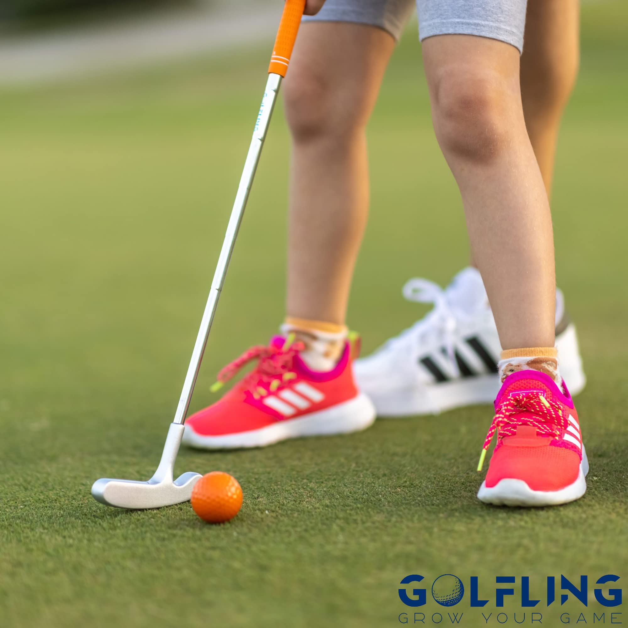Golfling Golf Putter for Kids - 25 Inch Non-Moveable in Four Colors, Kids Putter for 5-7 Years, Two-Way with Two Balls