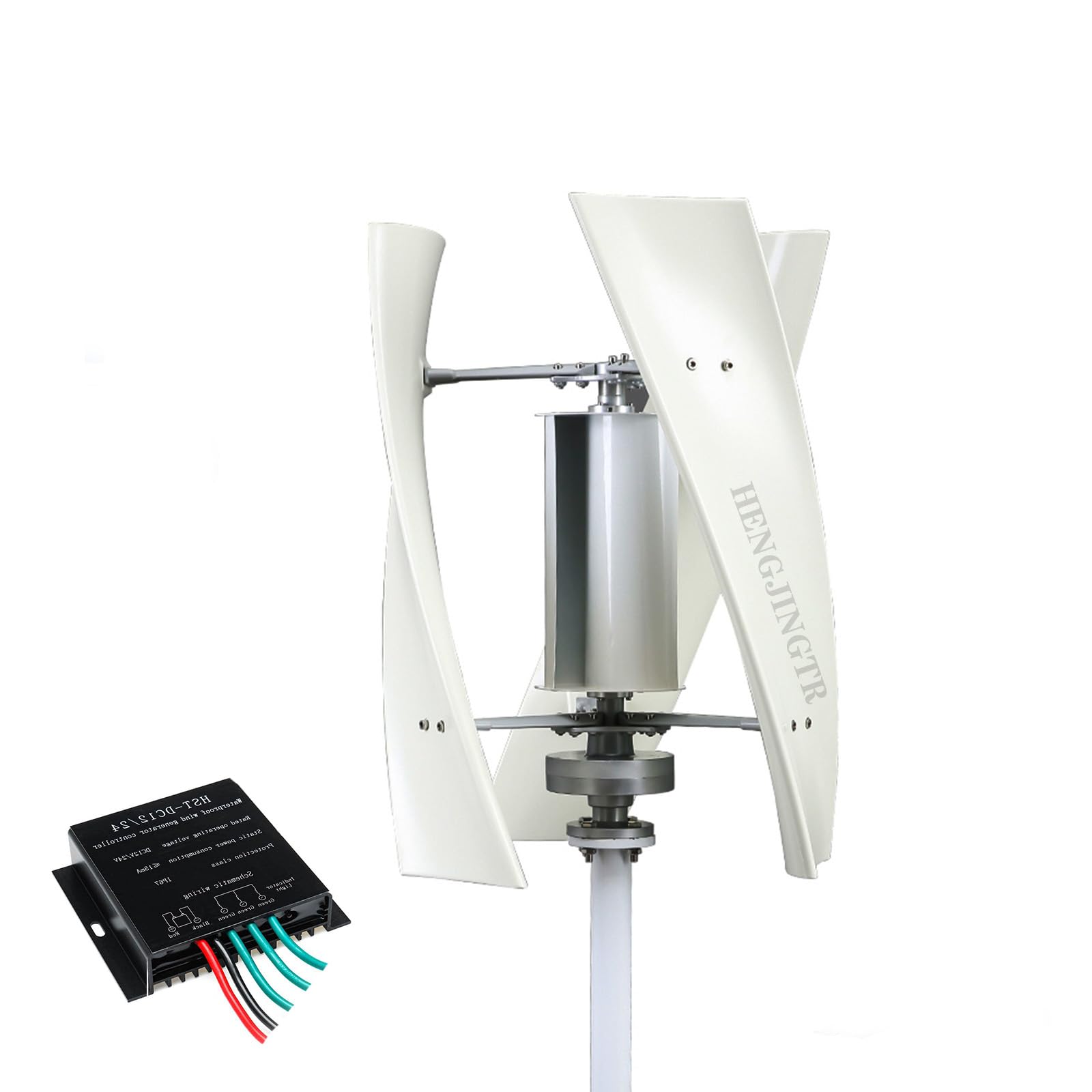 HENGJINGTR 5000W Wind Turbine Generator,12V/24V/48V 3 Blades Alternator Three-Phase Vertical Axis Windmill with Mppt Controller,220v