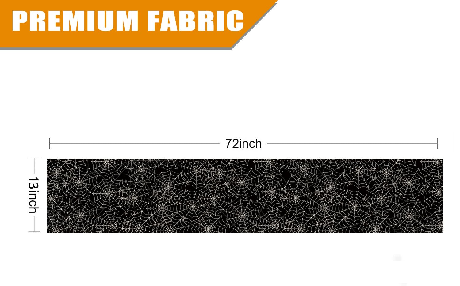 Halloween Table Runner Spider Web Black Linen Table Runners for Seasonal Holidays Indoor Outdoor Kitchen Dining Party Home Decor 13 x 72 Inch