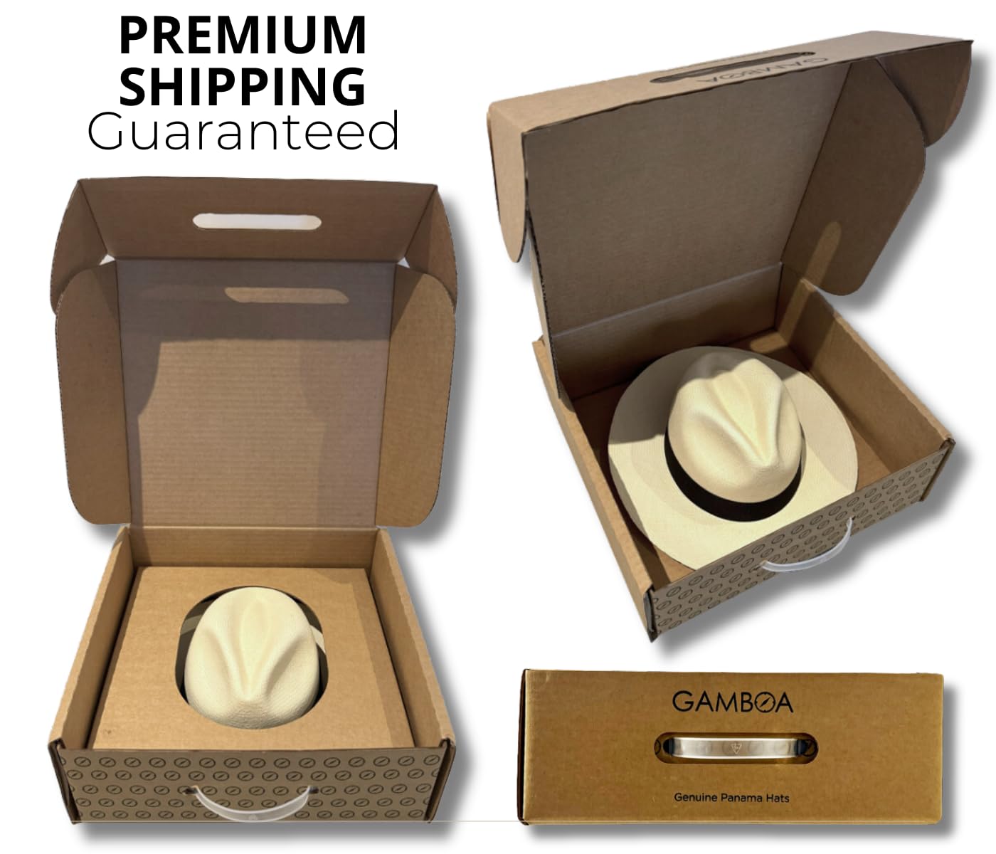 Gamboa Sun Protection UV UPF50+ Panama Hat for Men Original and Handmade Straw Fedora Hat Sombrero de Hombre para Sol Natural