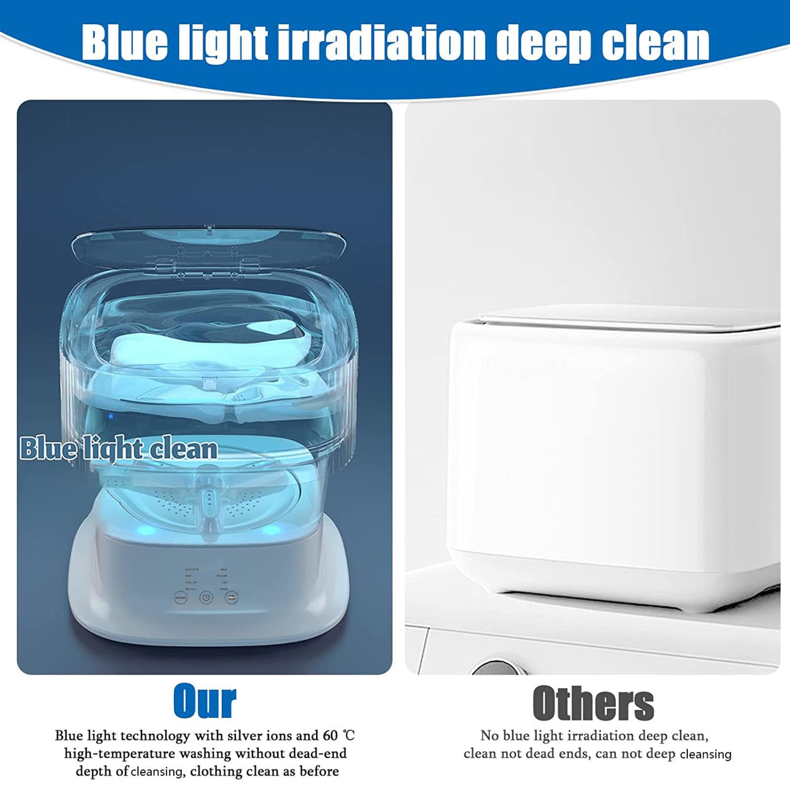 Foldable Washing Machine with Spin Dryer, Washer Machine for Apartment 9L with 60w High Power, 350RPM, Mini Washer Machine Portable for Underwear,Socks,Baby,Towels