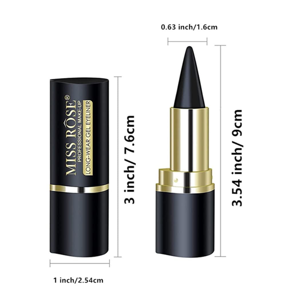 Go Ho Matte Black Gel Eyeliner Stick,Dark Black Eyeliner Gel,Creamy and Smooth Black Gel Eye Liner Makeup for Women,Easy Apply and Remove Eye Black