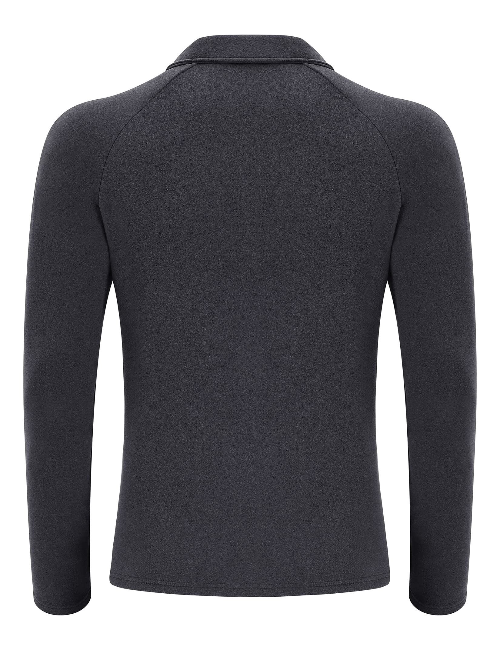GymSmart Quarter Zip Pullover Men Golf Fleece Lined 1/4 Zip Sweatshirt Dark Gray 2XL