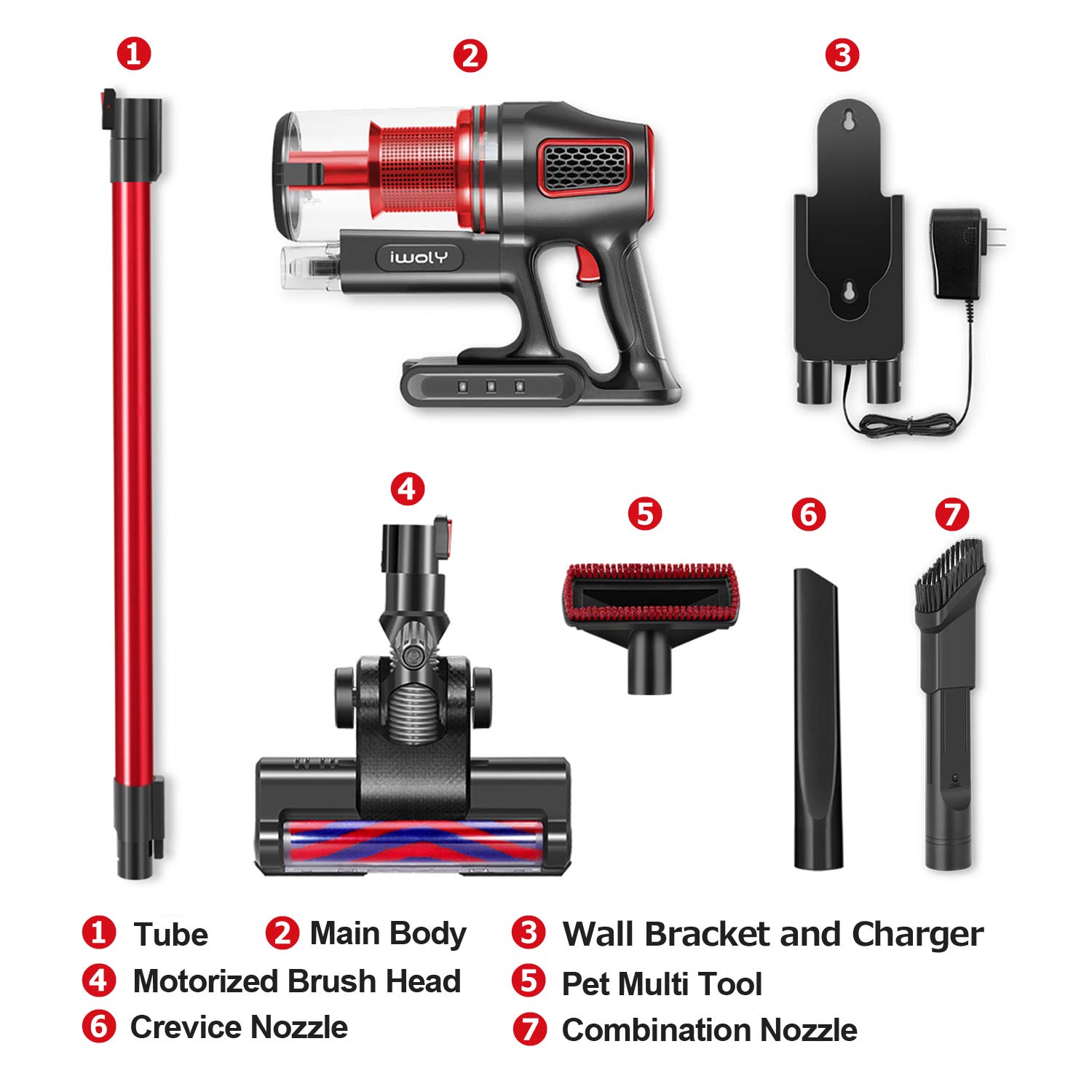 Generic Brands Cordless Vacuum 2 in 1 Powerful Suction Stick Handheld Vacuum Cleaner for Home Hard Floor