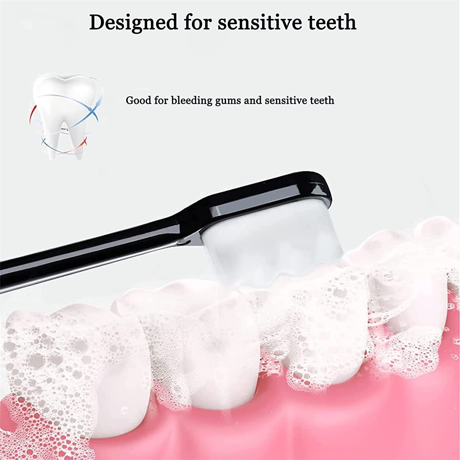Niblido Brevi Toothbrush, Brev Nordic-Inspired Premium Nano Toothbrush, Extra Soft Toothbrush with 20000 Soft Bristles, for Protect Sensitive Gums and Teeth (2PC, Flat Bristle)