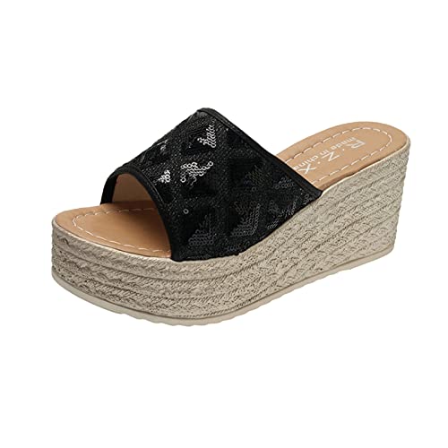 Ladies Fashion Bright Leather Platform Wedge Casual Beach Sandals Womens Water Sandals Size 11