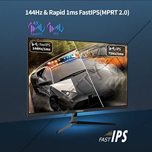 FYHXele 4K Gaming Monitor 144Hz 32inch, Fast UHD IPS Computer Monitor, 1ms, VESA Mountable, DSC, Built-in Speakers, Free-Sync, 1xDP1.4, 1xHDMI2.1, 1xHDMI2.0, 1xUSB-C, USB Hub, 95% DCI-P3, HDR400