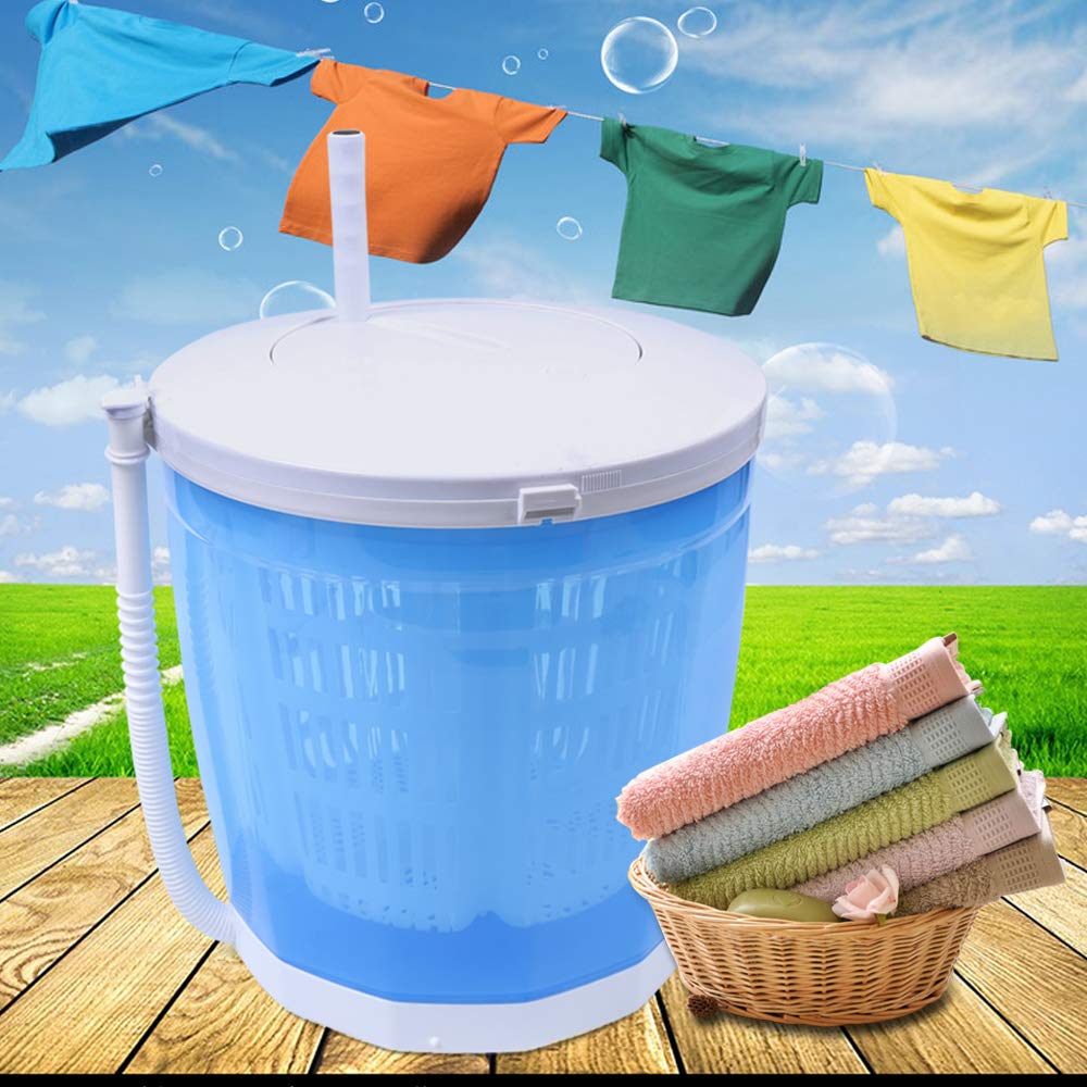 Gagalayong Portable Washer Spin Dryer Washing Machine,Mini Travel Outdoor Dryer with Rotating Rocker Arm,Compact Washer Spin Dryer For Household &Apartment &Dormitory &RVs(Blue)